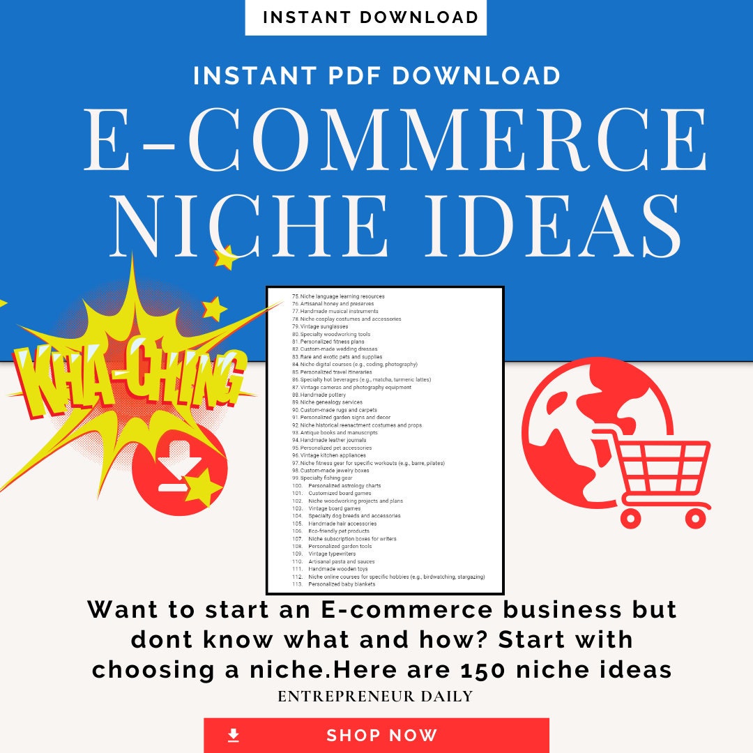 150 Ecommerce Niche Idea List, Niche Down Small Business, Online ...