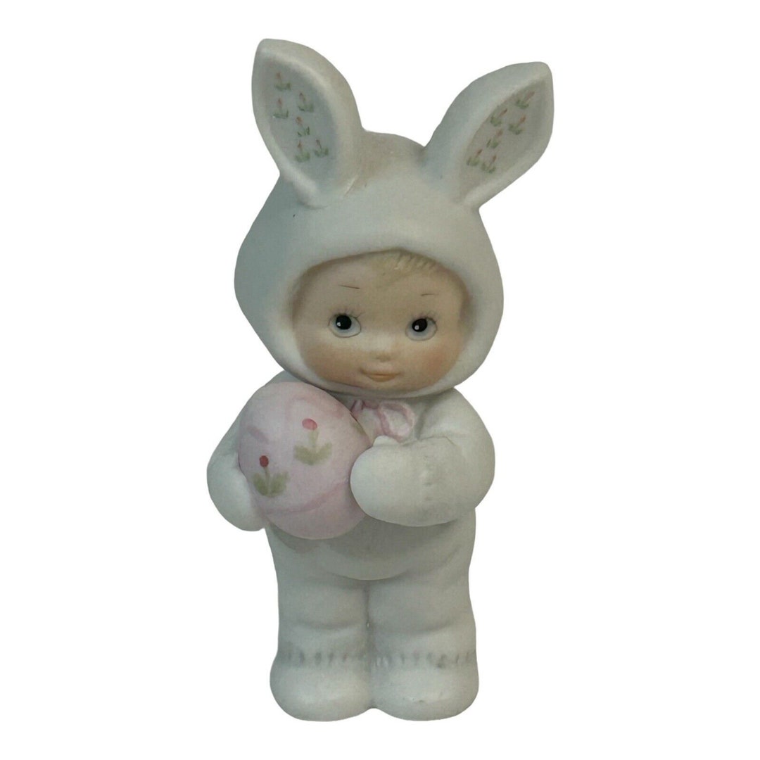 RARE 1984 Morehead ENESCO Figurine Baby in A Bunny Suit Holding an ...