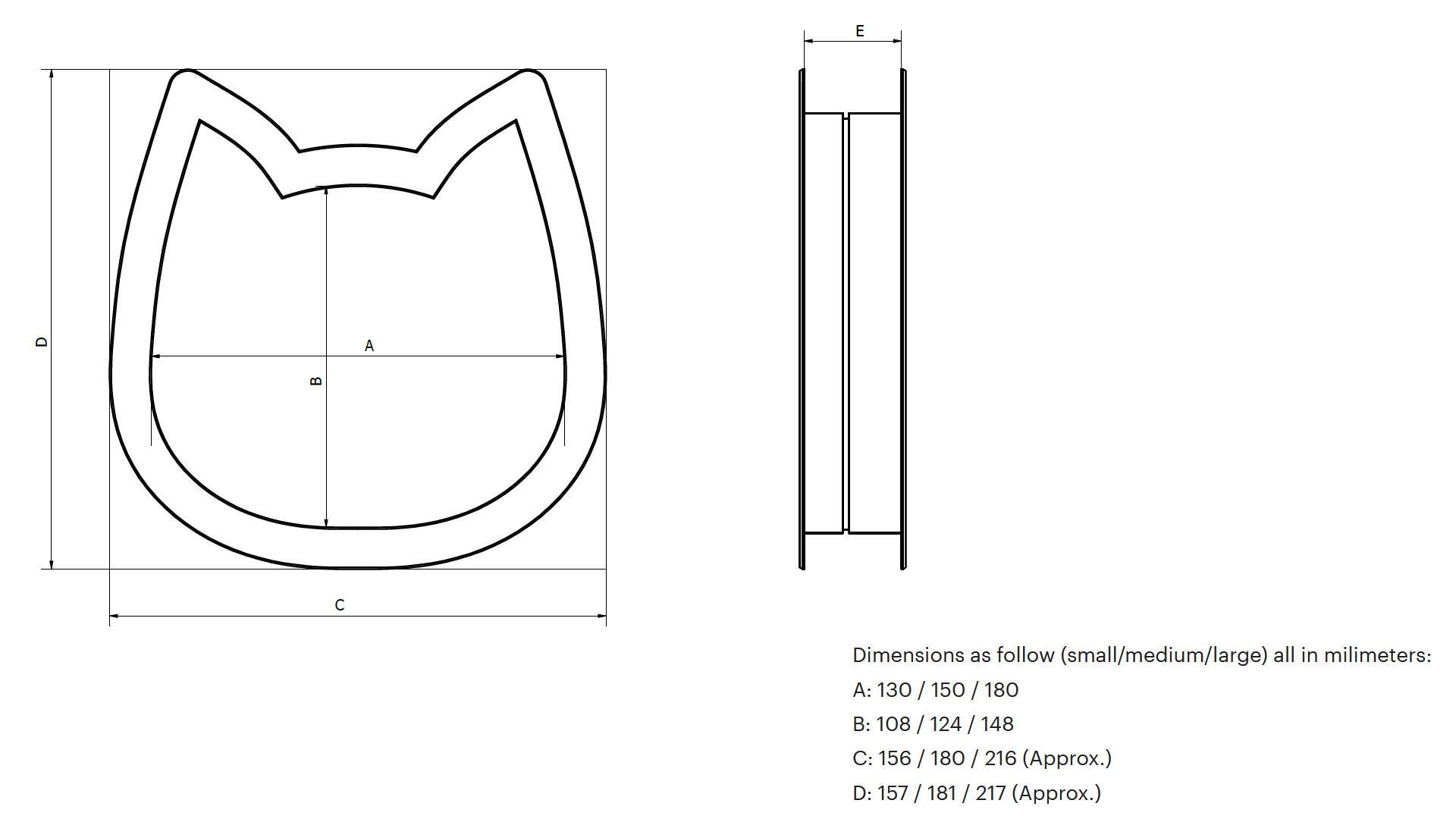 Cat Shape - Pet / Hole Door/ Passage Door / Entryway / Porthole ...
