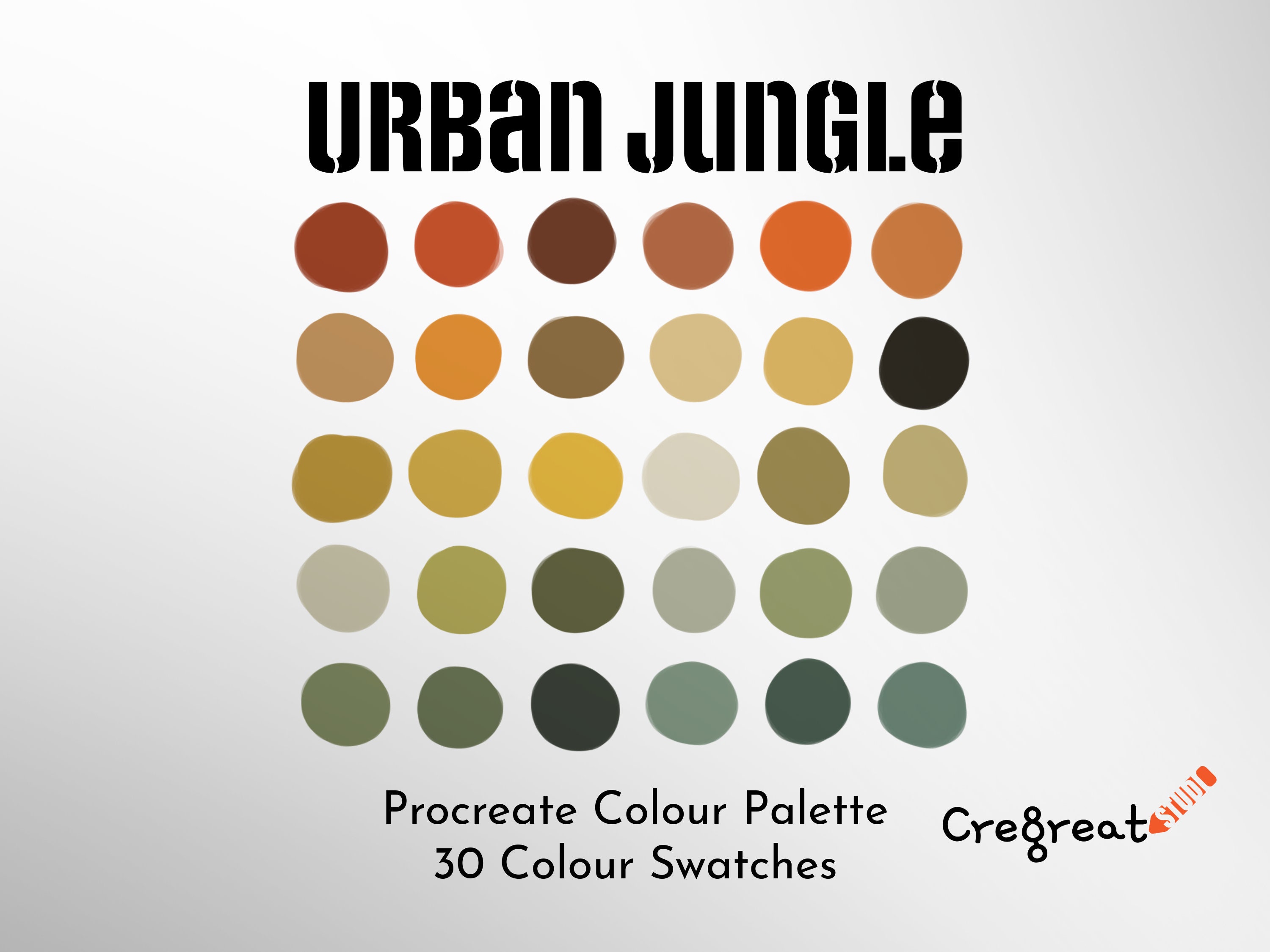 Procreate Swatch Urban Jungle Color Palette Instant Download, 30 ...