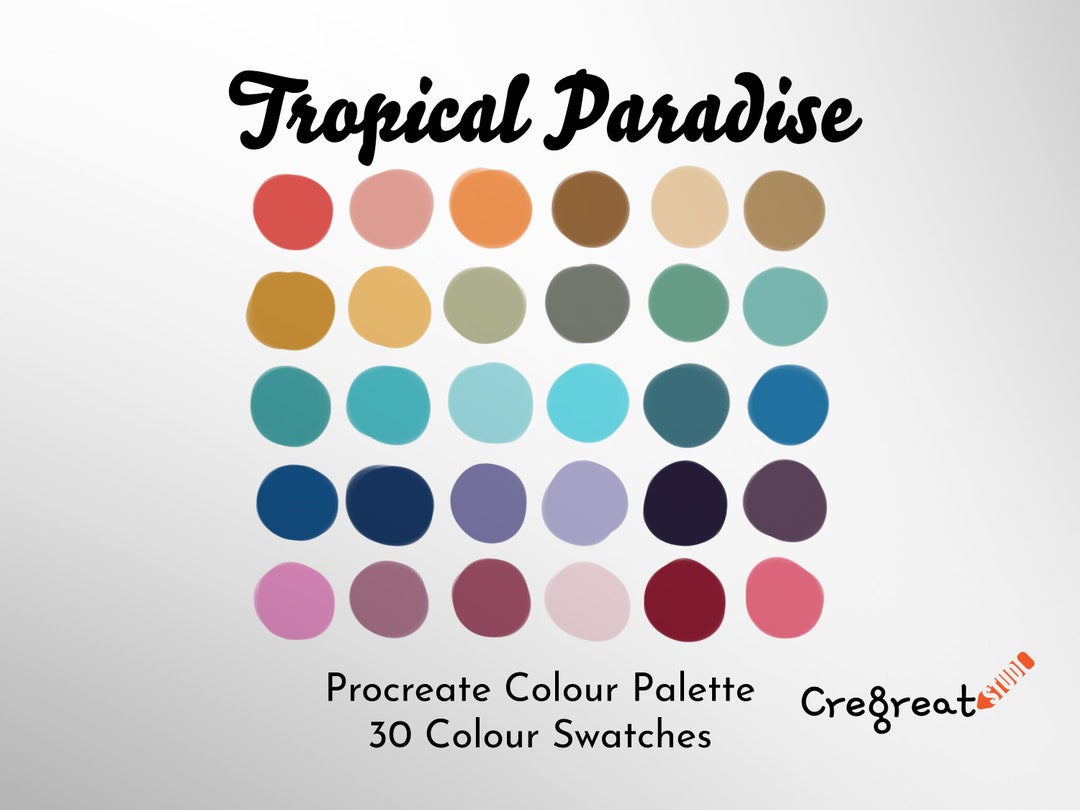 Procreate Swatch Tropical Paradise Color Palette Instant Download, 30 ...
