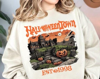 Vintage Halloween Town Est 1998 Png, Halloweentown Png,pumpkin ...