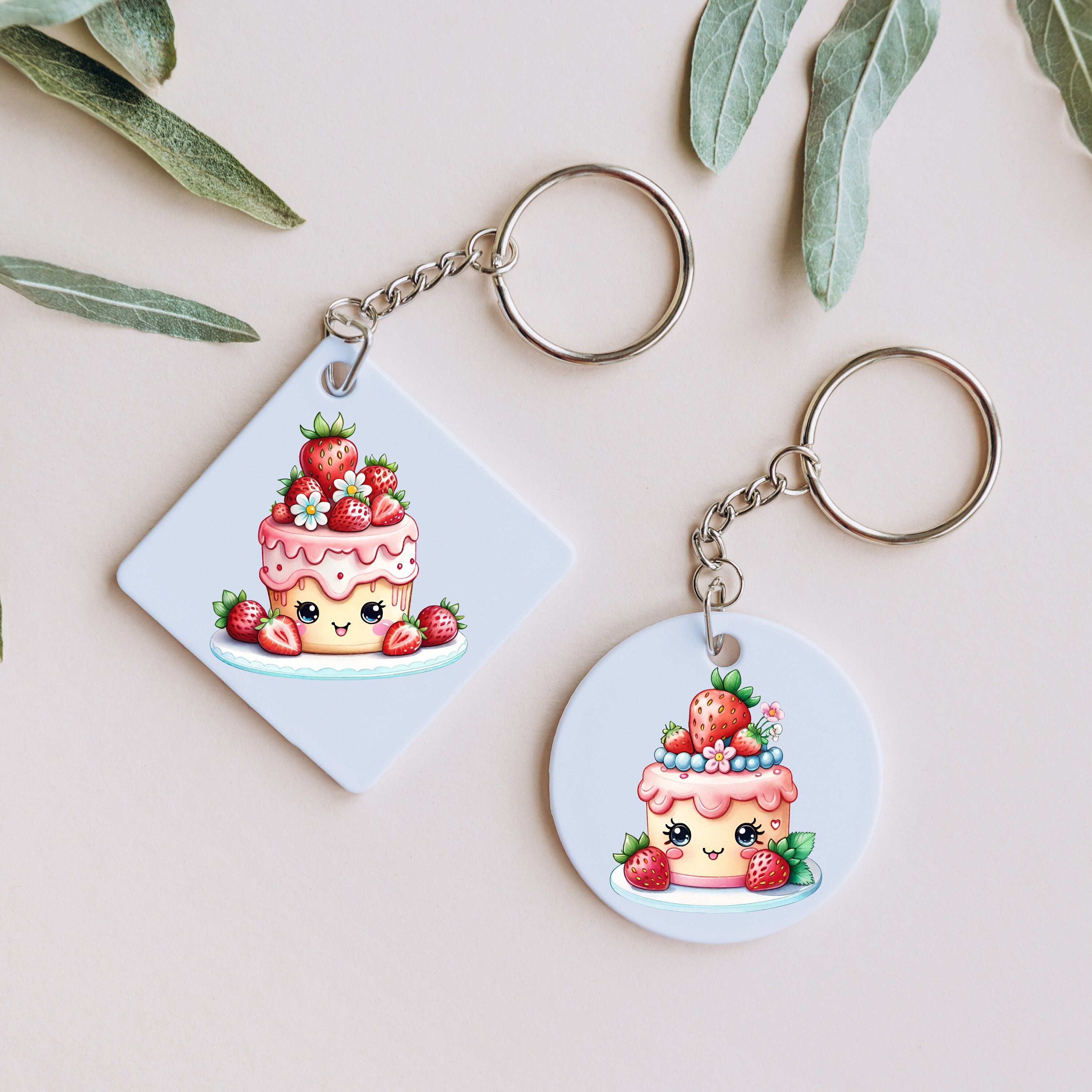 Cute Strawberry Cake Clipart Bundle PNG Images. Printable Art, Cake ...