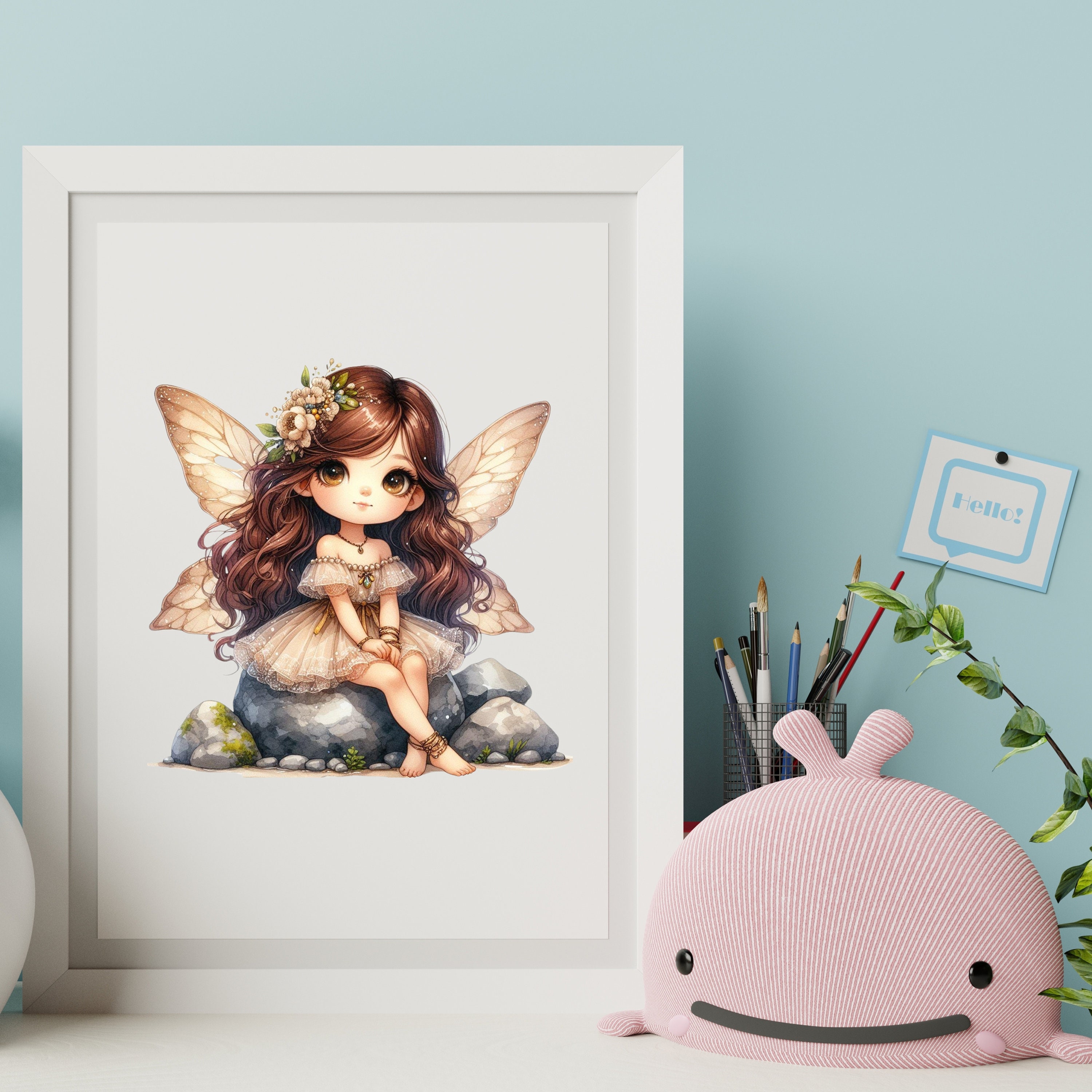Cute Fairy Camping Clipart Set 10 PNG Images. Fairy Clipart. Printable ...