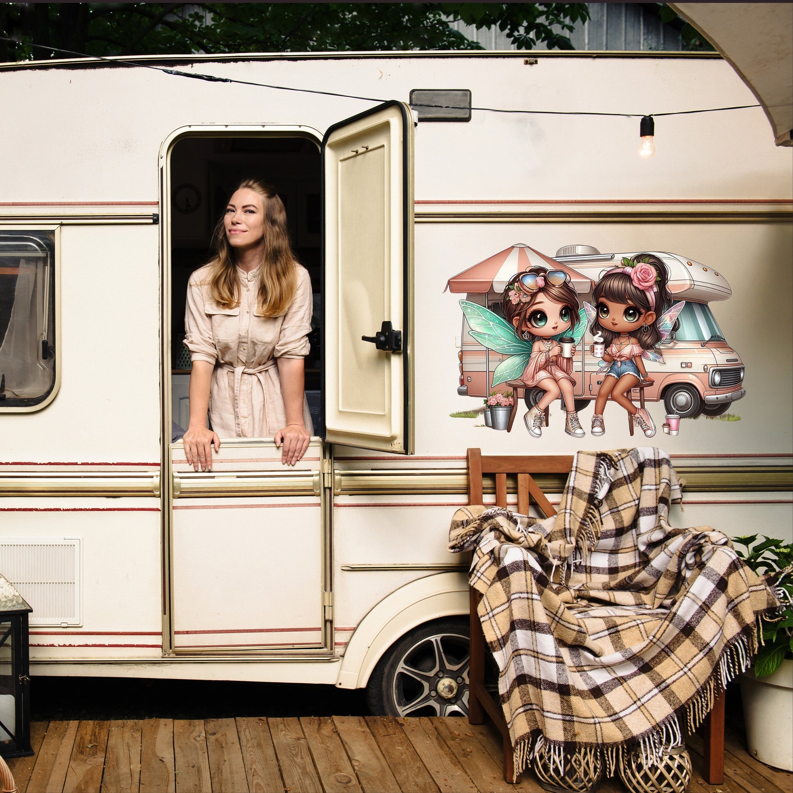Cute Fairy Camping Drinking Coffee Clipart Set 9 PNG Images. Fairy ...
