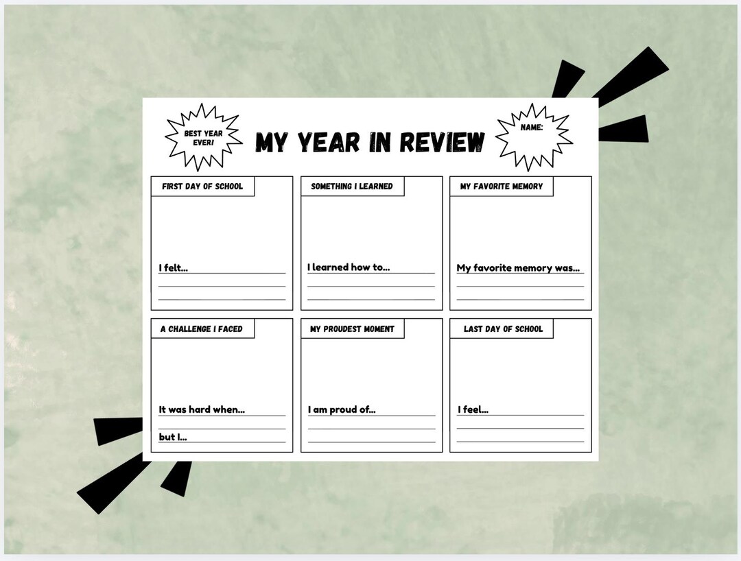End of Year Comic Strip Activity | My Year in Review - Etsy