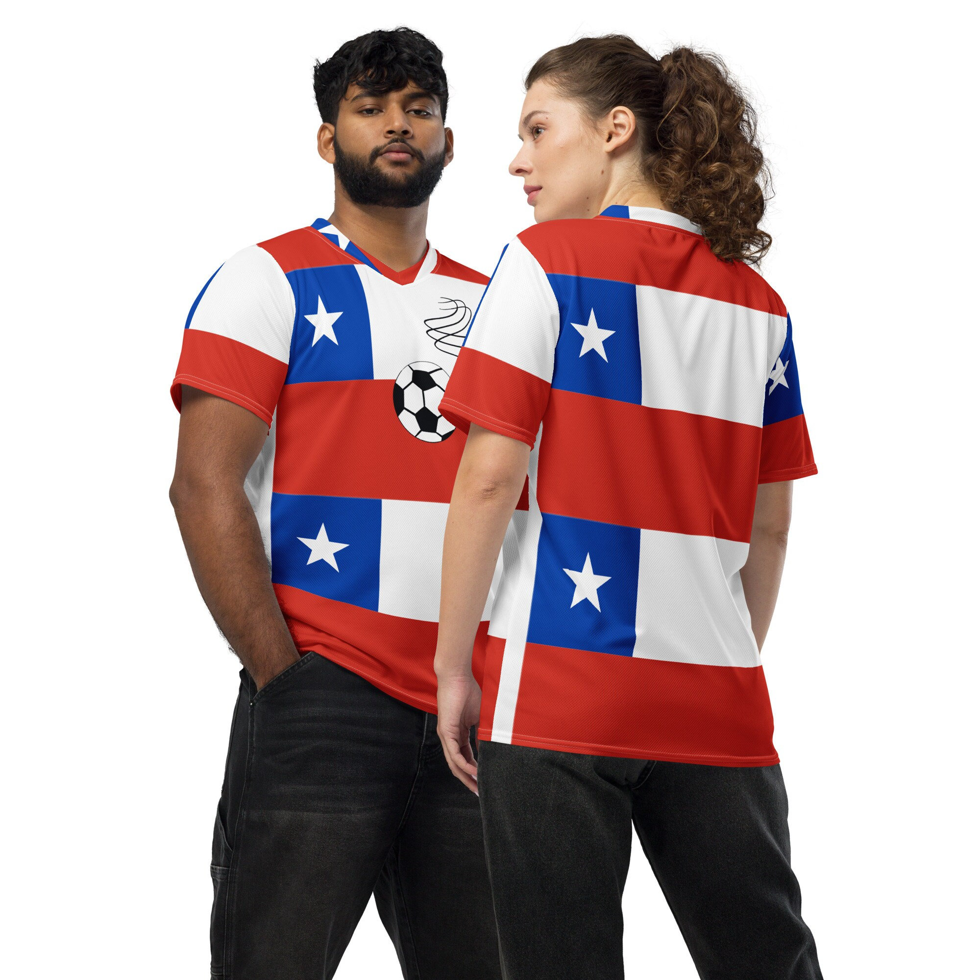 Chile Flag-inspired Unisex Sports Jersey, Chilean Fútbol Soccer, Regalo ...