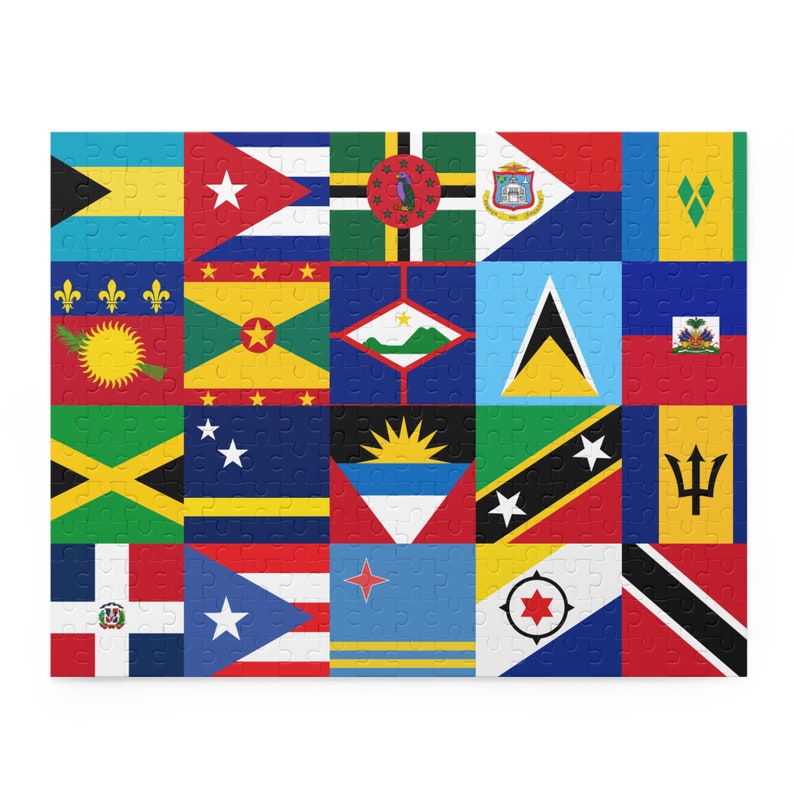 Flags of the Caribbean Jigsaw Puzzle in 120, 252 or 500 Pieces, Ultra ...
