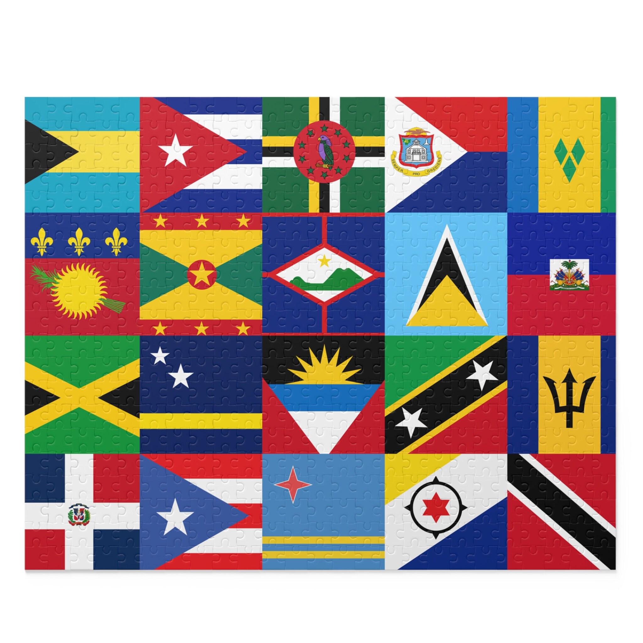 Flags of the Caribbean Jigsaw Puzzle in 120, 252 or 500 Pieces, Ultra ...