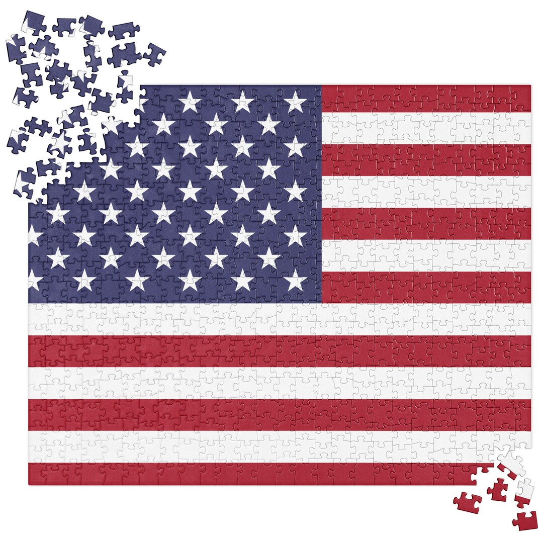 USA Flag Jigsaw Puzzle, Independence Day Gift, Fourth of July Gift ...