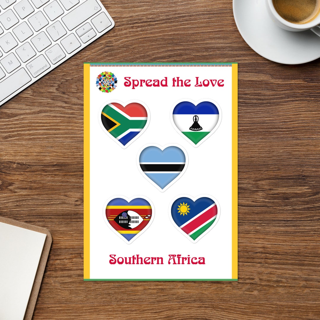 Africa Love Sticker Set #1 - Southern Africa Flags, South Africa ...