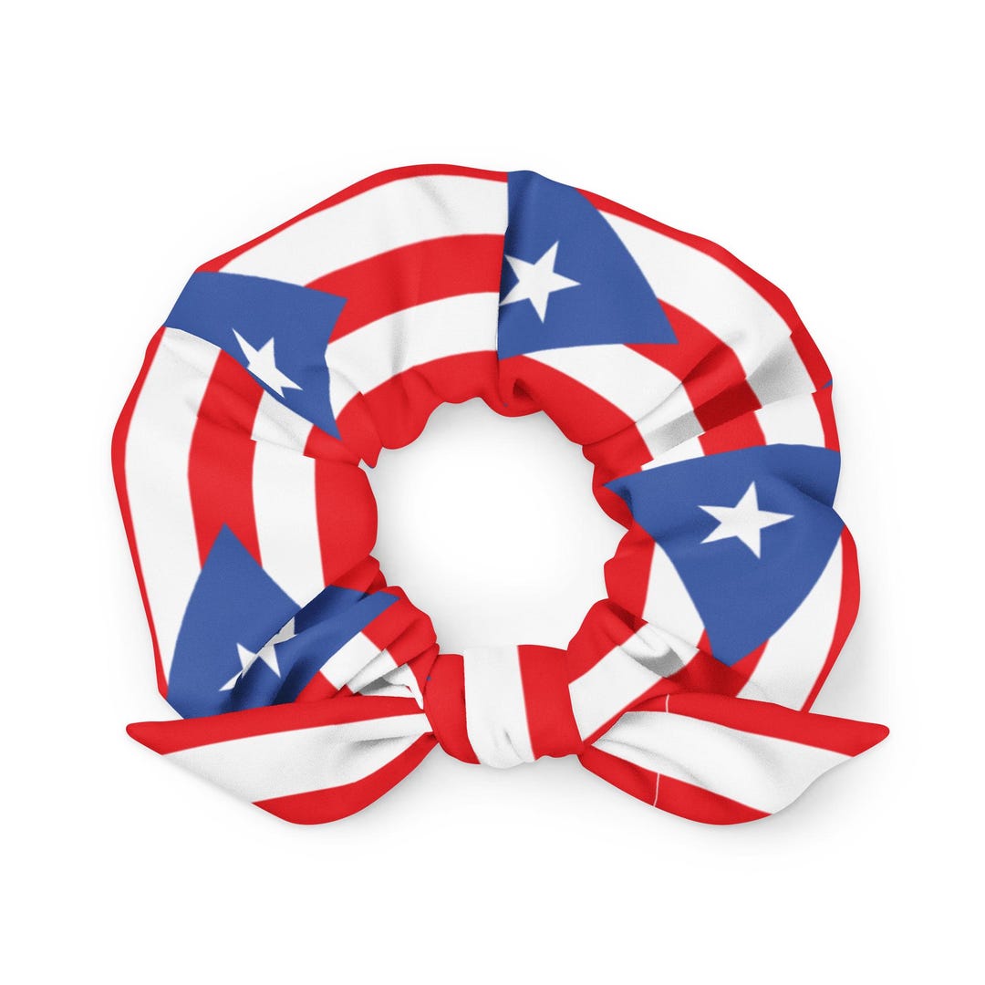 Puerto Rico Flag Eco-friendly Hair Scrunchie, Puerto Rican Gift, Puerto ...