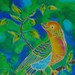 Silk Painting Bird, Colorful Fantasy Bird Art, Hand Painted Silk ...