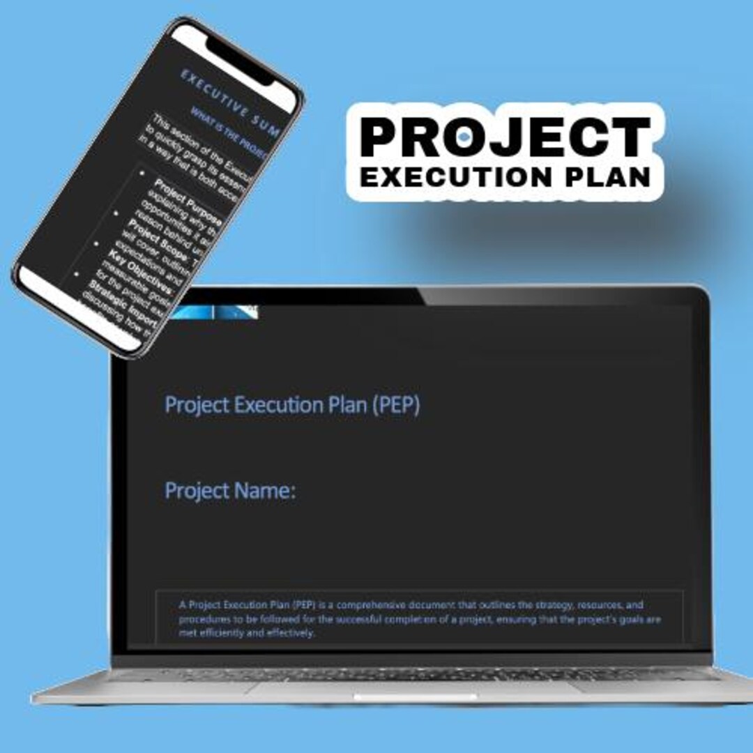 Project Execution Plan PEP Template Microsoft Word Instant Download ...