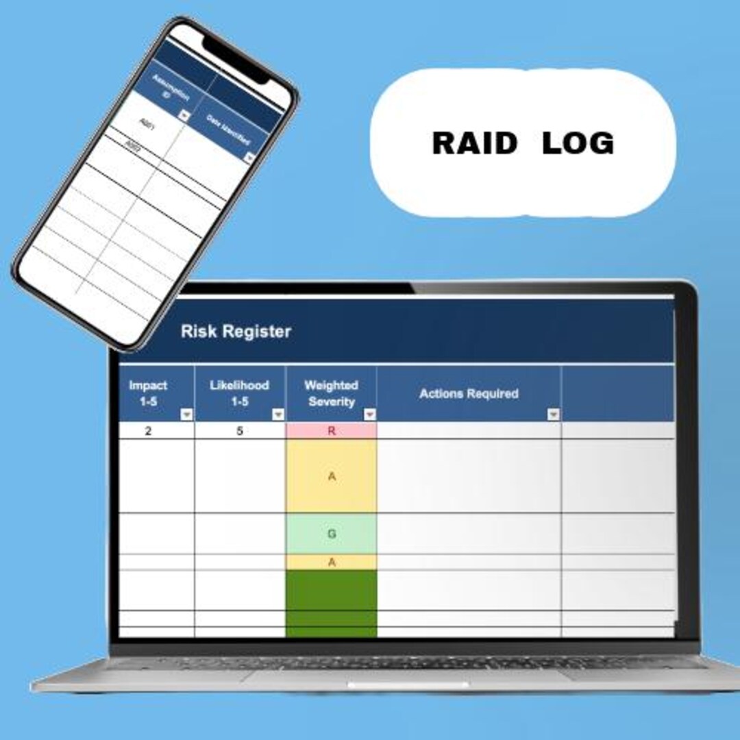 RAID Log Template for IT Projects in Excel Instant Download - Etsy