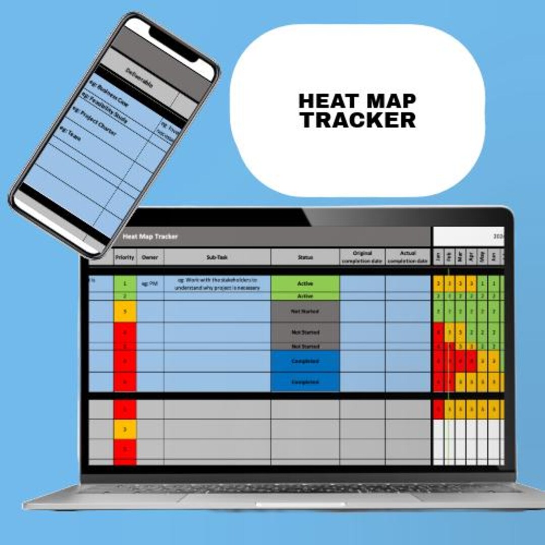 Heat Map Tracker Template for IT Projects in Excel Instant Download - Etsy