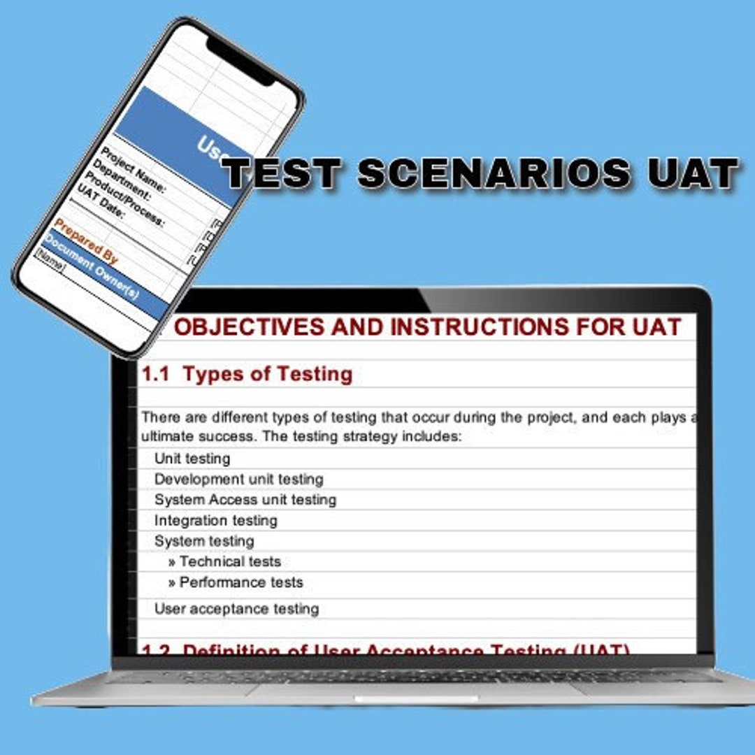 Editable UAT Test Scenarios Template for IT Projects in Excel Instant ...