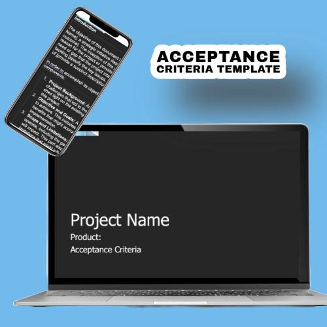 Acceptance Criteria Template Microsoft Word Instant Download - Etsy