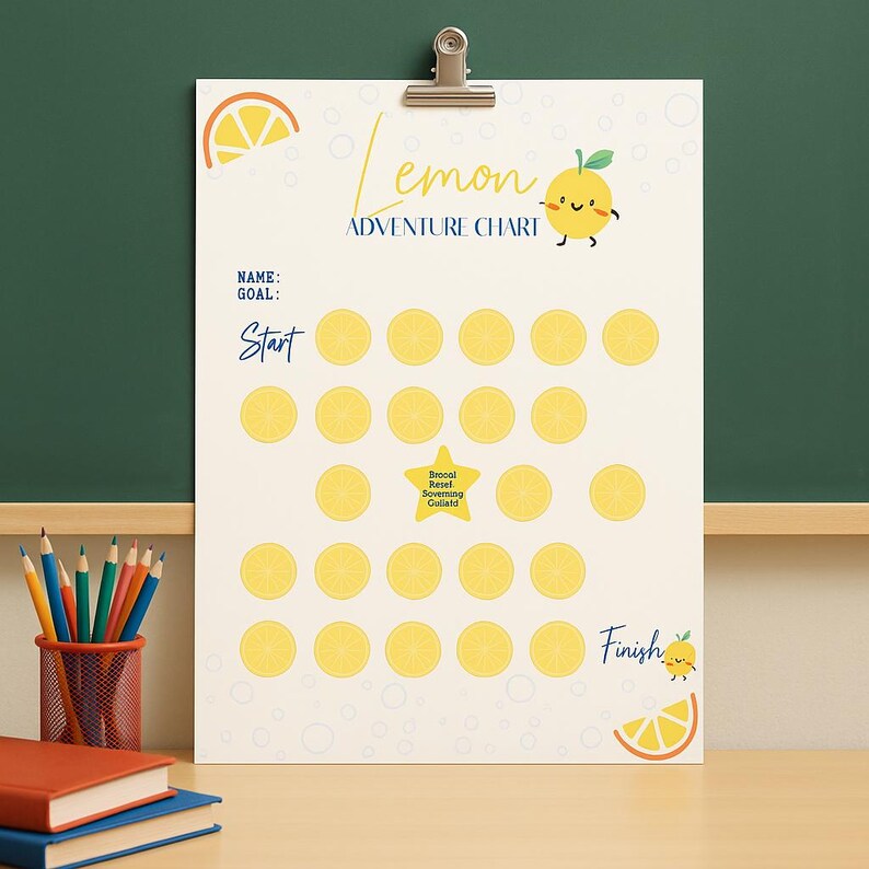 Printable Reward Chart for Kids – Lemon Adventure Goal Tracker ...