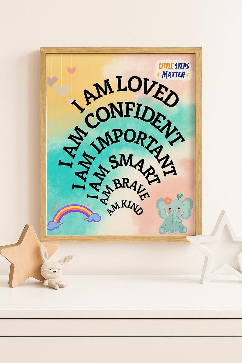 Printable Positive Affirmation Poster for Kids – “I Am Loved ...