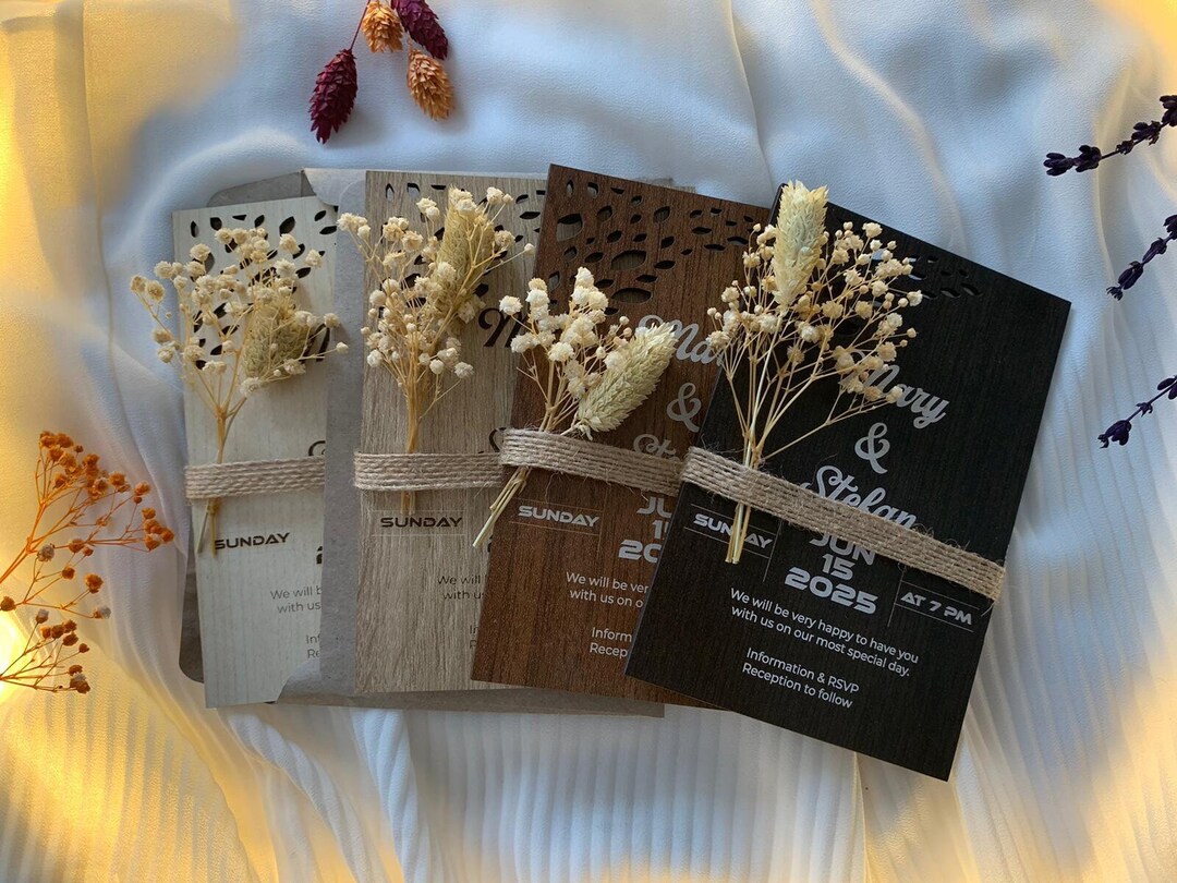 Corner Floral & Wooden Wedding Food Invitation Cart, Rustic Invitation ...