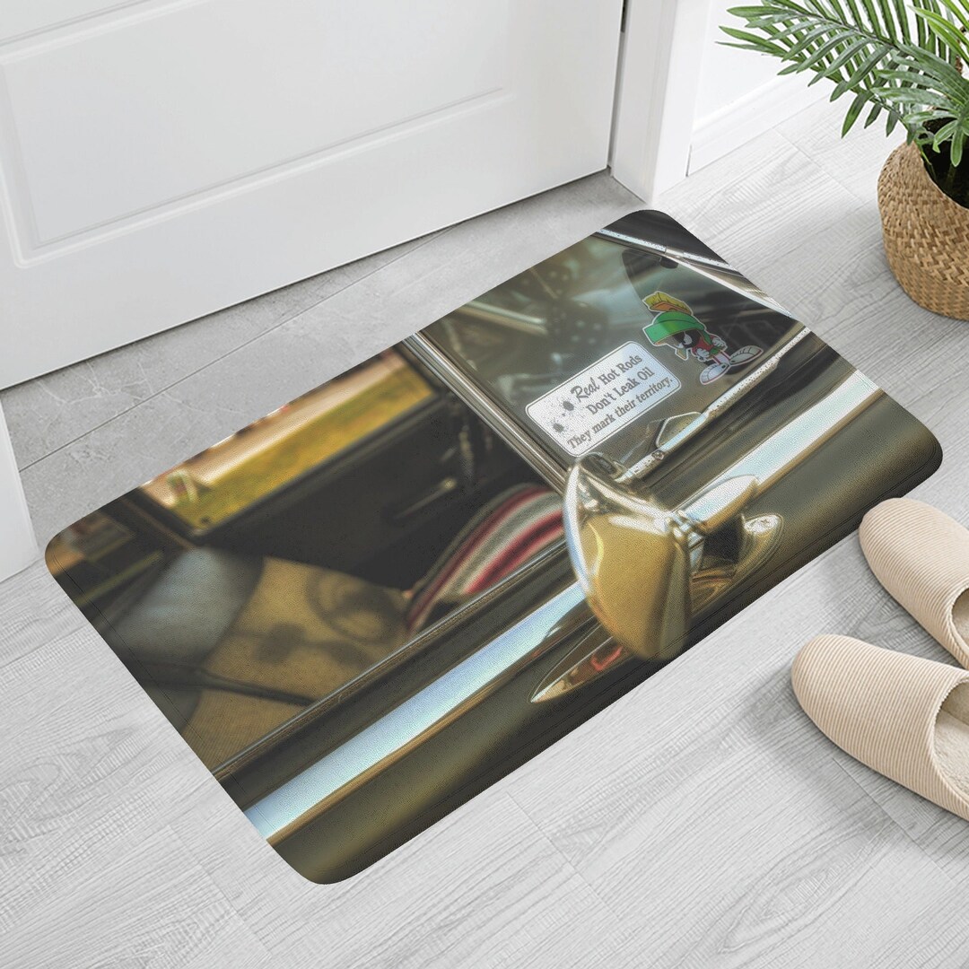 Custom Vintage Auto 1950 Real Hot Rods Car Plush Doormat - Etsy
