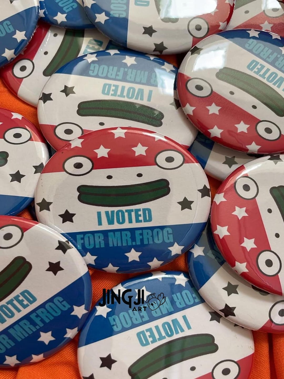 I Voted for Mr.frog Button Badge - Etsy