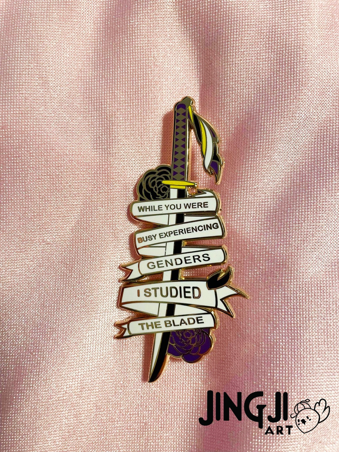 Nonbinary Pride Katana Enamel Pin - Etsy