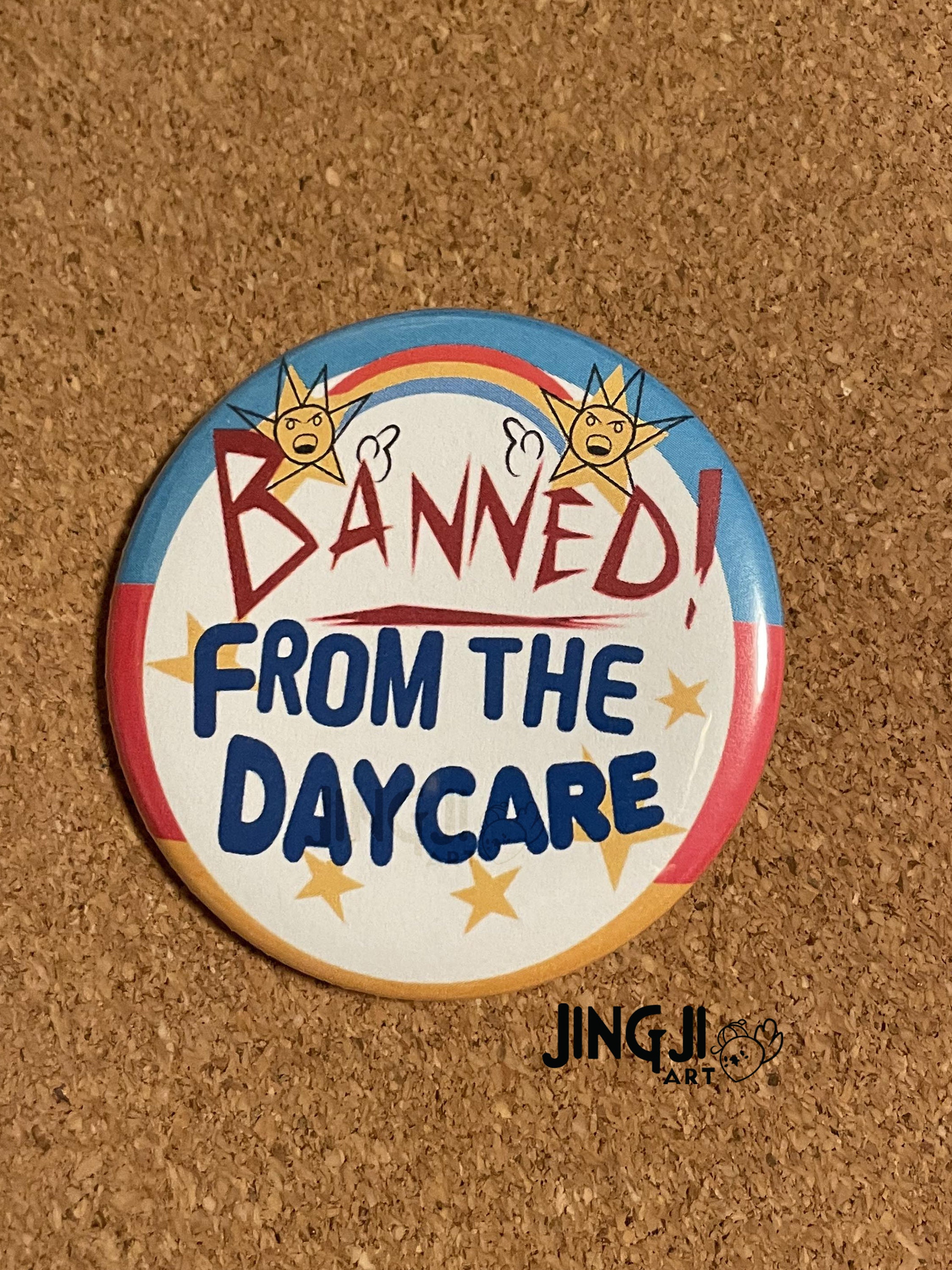 Banned From the Daycare FNAF Inspired Button Badge - Etsy