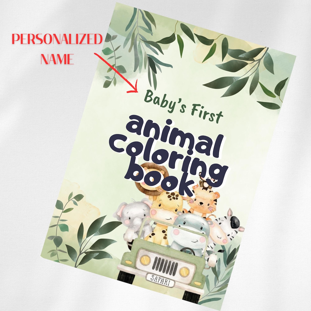 60 Pages Baby Shower Coloring Book Baby’s First, Coloring Book Animals ...