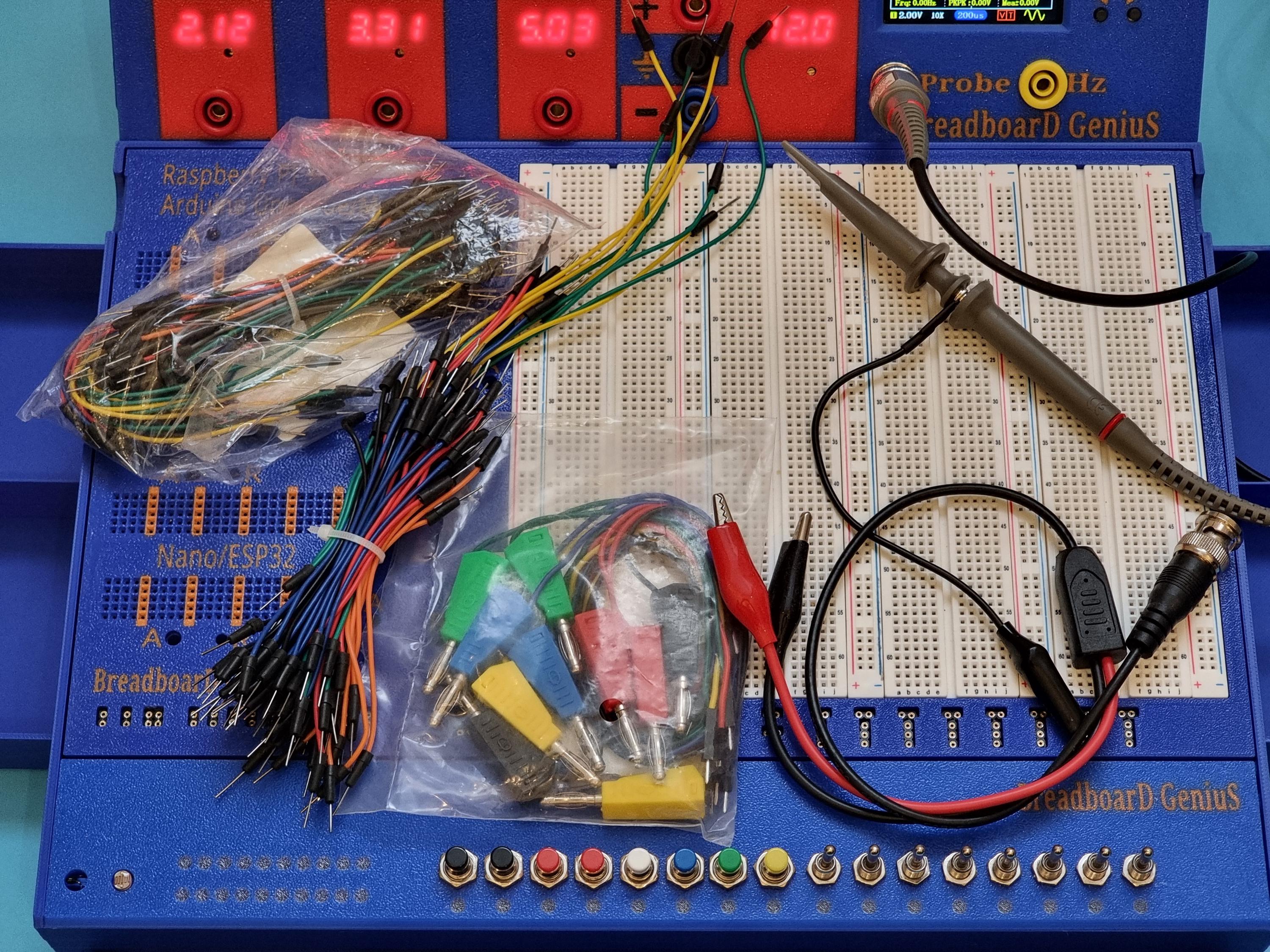 Breadboard Genius Electronics XL Lab, 6 Breadboard or 4 Breadboard With ...