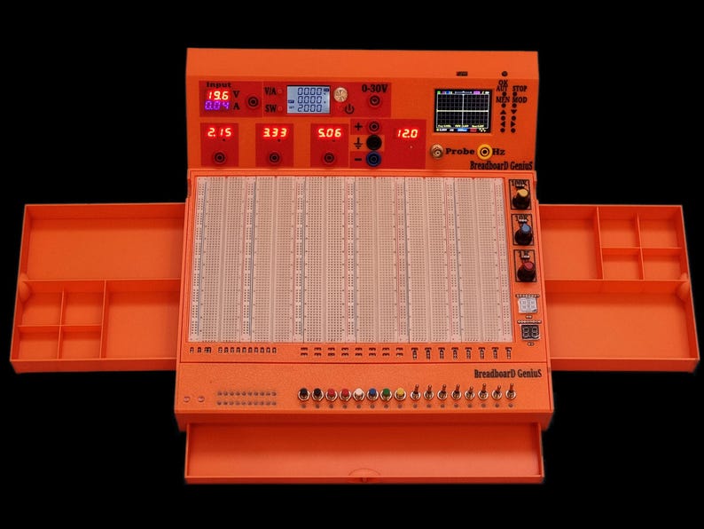 Breadboard Genius Electronics XL Lab, 6 Breadboard or 4 Breadboard With ...