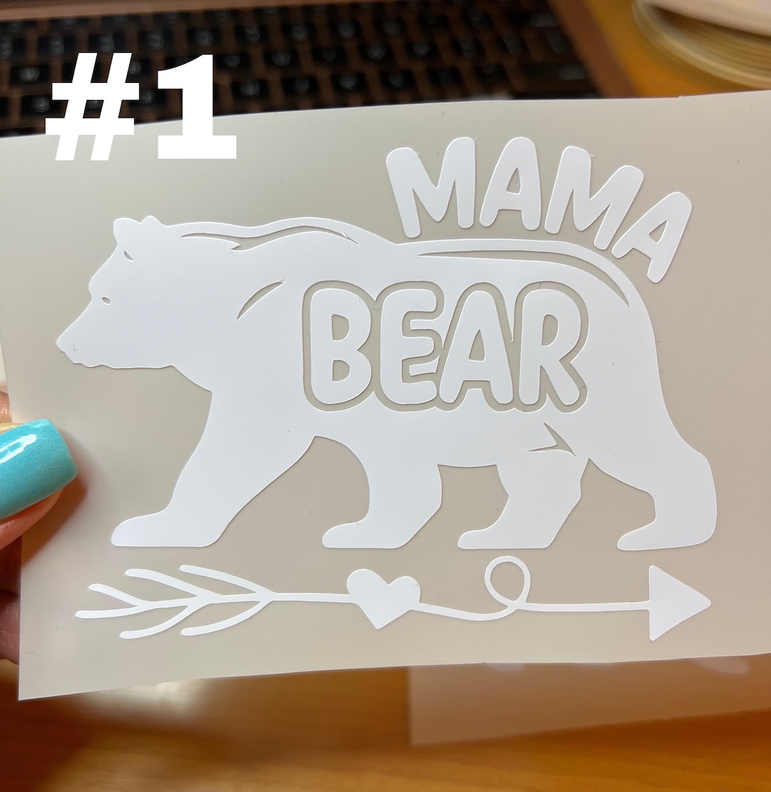 Mama Bear Vinyl Decal Sticker I Waterproof Decal for Car, Laptop ...