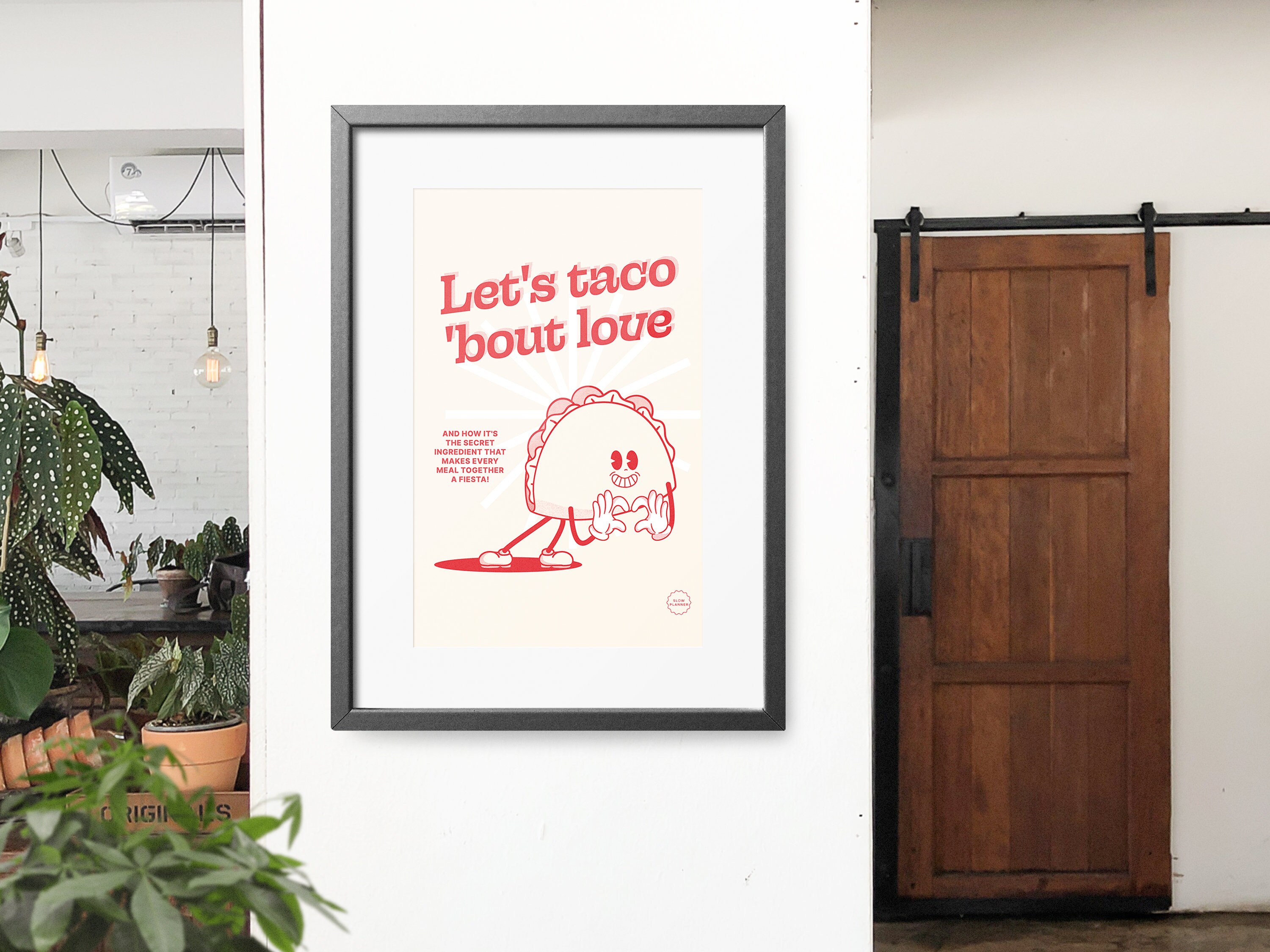 Fiesta Clipart Taco Poster Let's Taco 'bout Love Retro Mascot Poster I ...