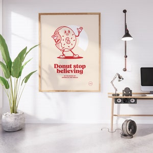 Donut Clipart Poster | Donut Stop Believing | Comfort Character | Donut ...