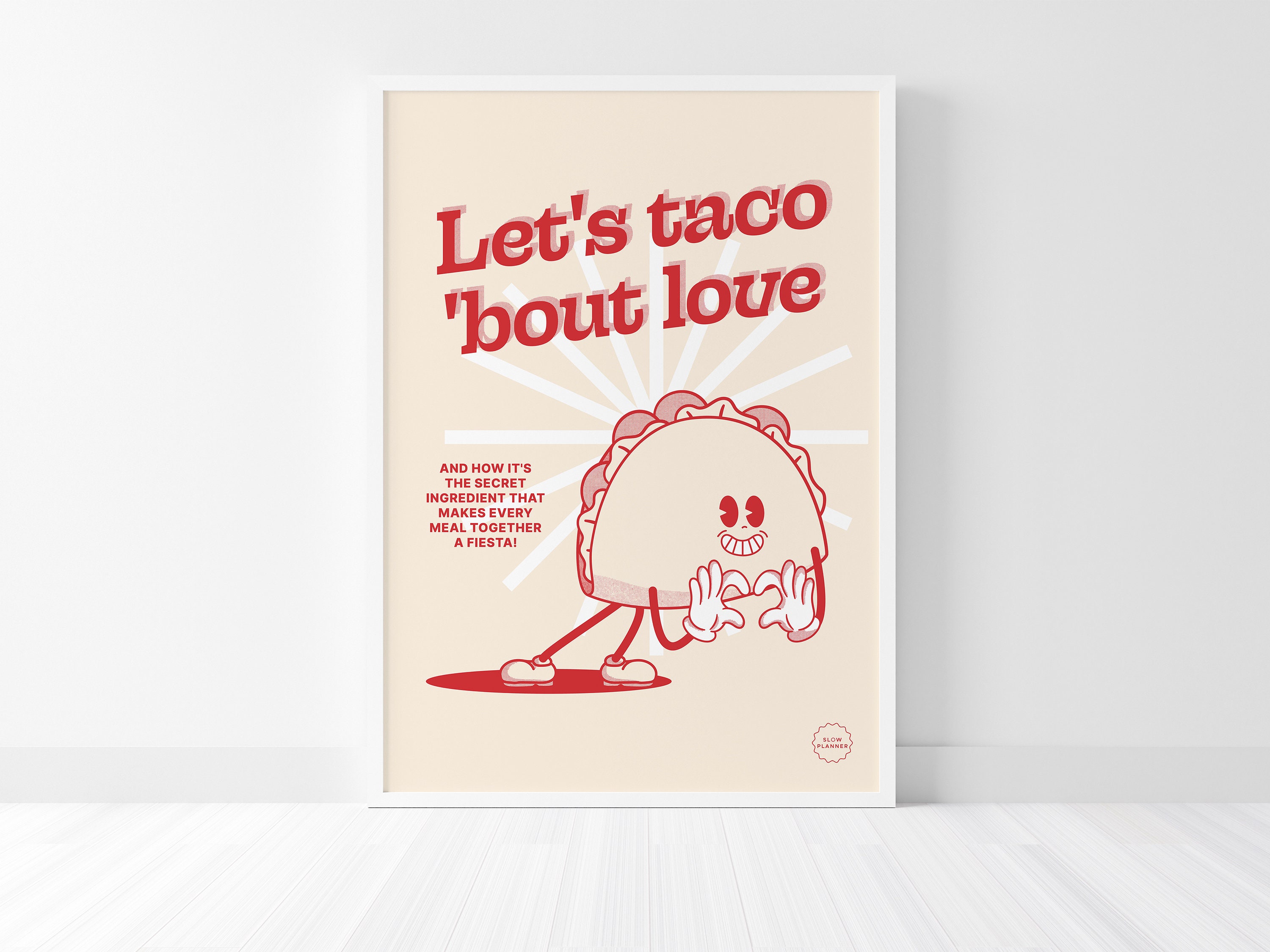 Fiesta Clipart Taco Poster Let's Taco 'bout Love Retro Mascot Poster I Love My Girlfriend - Etsy