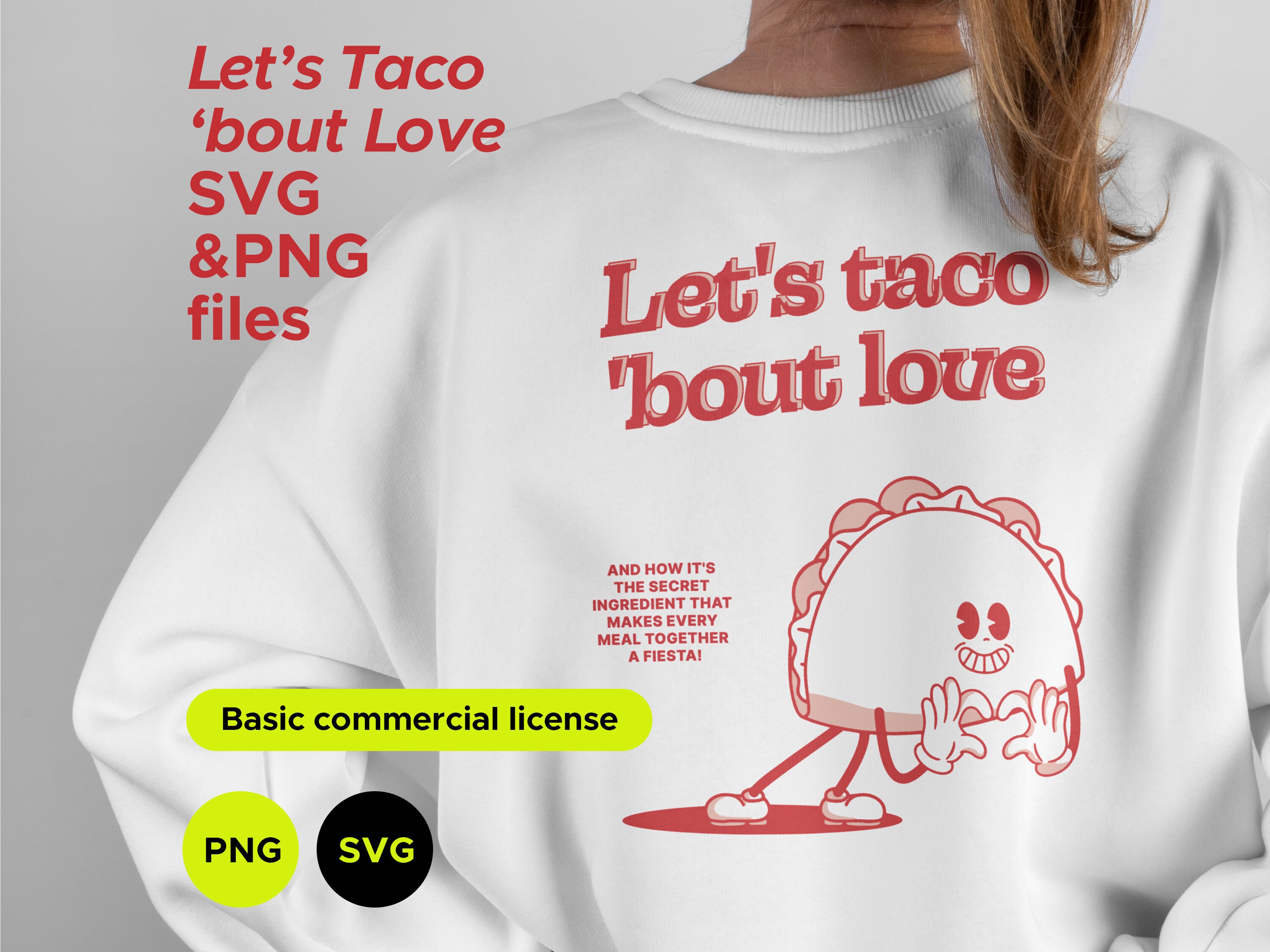 Taco Fiesta Love Clipart Let's Taco 'bout Love SVG and PNG File ...