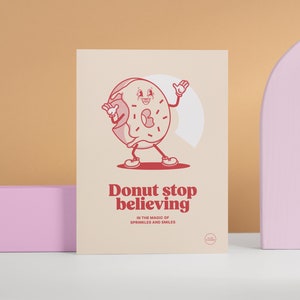 Donut Clipart Poster | Donut Stop Believing | Comfort Character | Donut ...