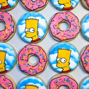 Bart Simpson and Cartoon Doughnuts | One Dozen - Etsy