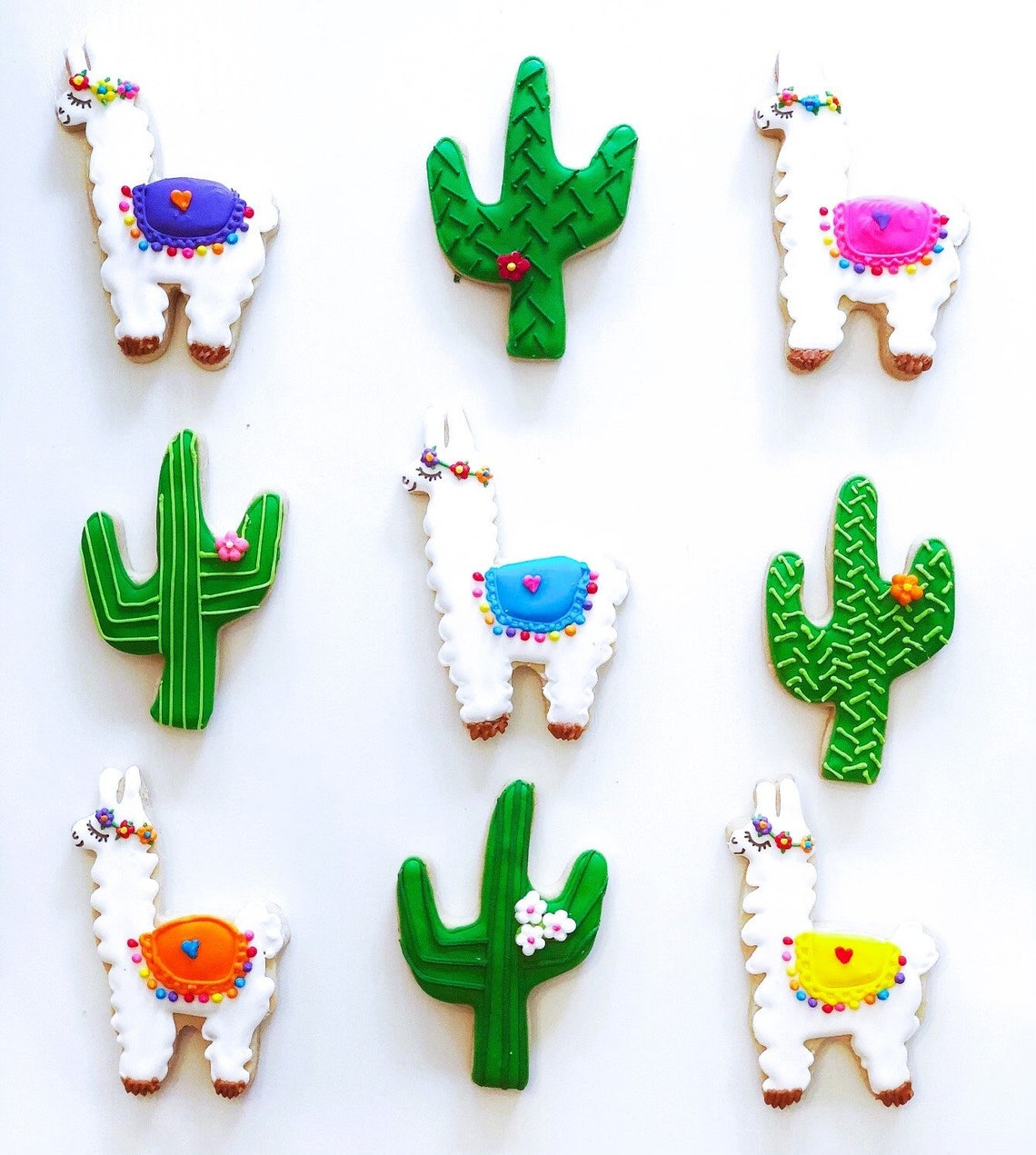 Llama and Cactus Cookies - Etsy
