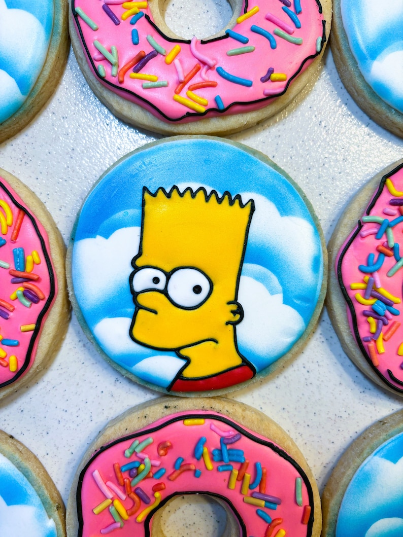 Bart Simpson and Cartoon Doughnuts | One Dozen - Etsy