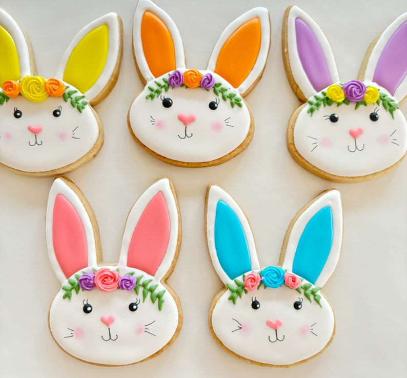 Easter Eggs and Bunny Royal Icing Cookies (one Dozen) - Etsy