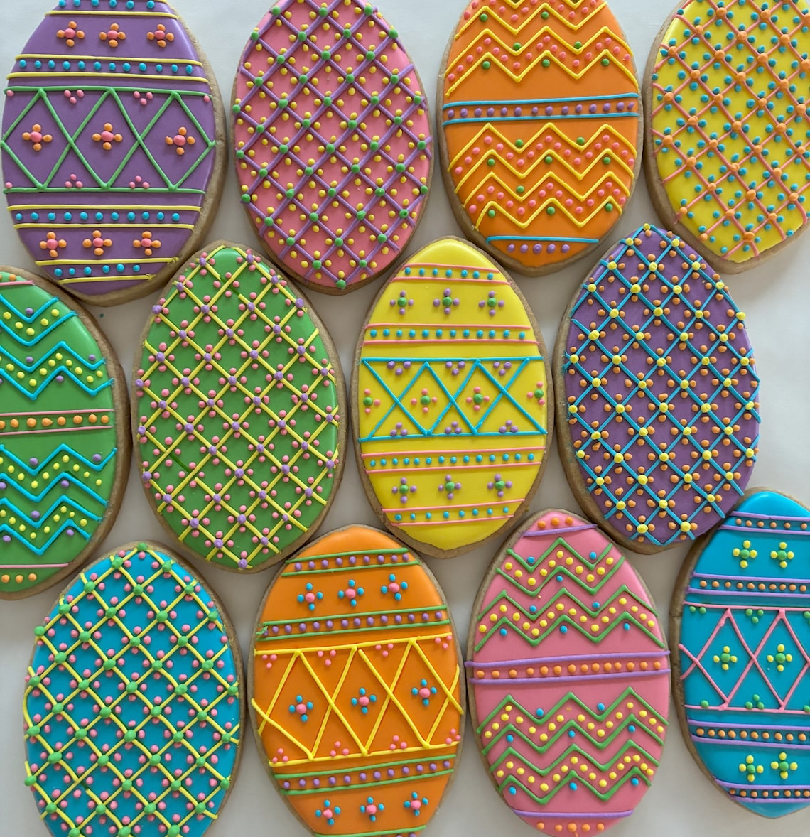 Easter Eggs and Bunny Royal Icing Cookies (one Dozen) - Etsy