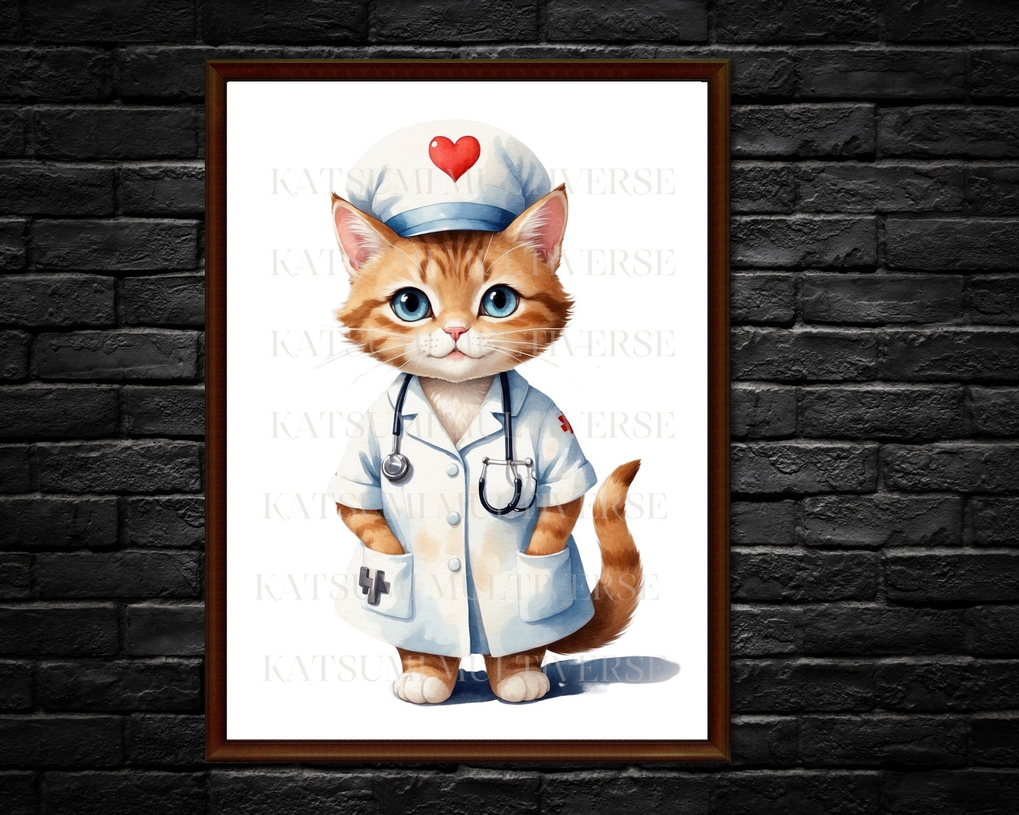 Nurse Cat Svg Png, Nursery Wall Art, Doctor Clipart, Nurse Sublimation ...