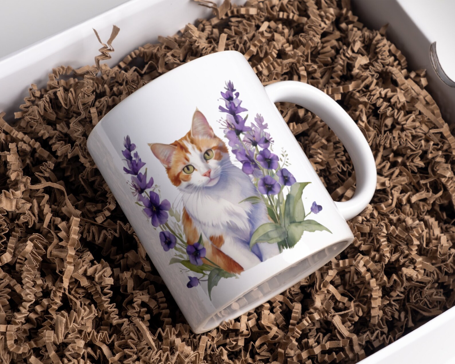 Watercolor Orange Cat and Flowers SVG PNG, Printable Clipart, Cat Clip ...