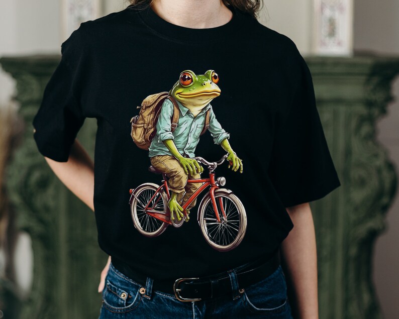Frog Riding a Bike Svg Png, Bicycle Svg, Cartoon Frog Png, Pdf Wall Art ...