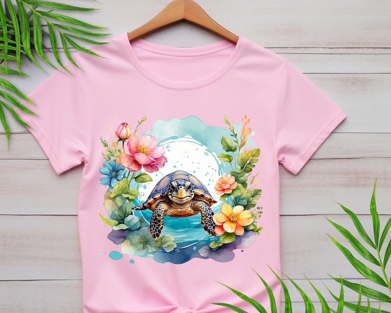 Sea Turtle Svg, Watercolor Floral Clip Art, Seaworld SVG, Summer ...