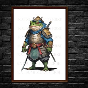 Samurai Frog Svg Png, Japanese Frog Sublimation Designs, Japanese Wall ...