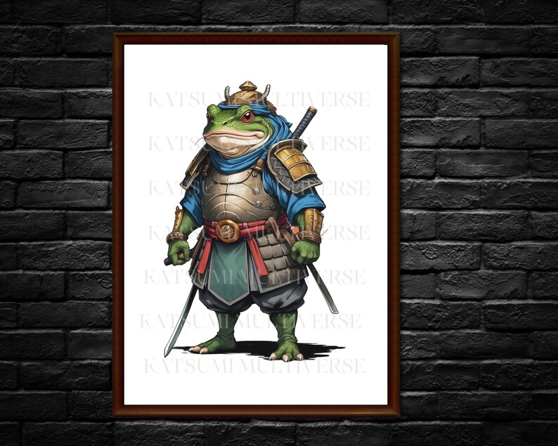 Samurai Frog Svg Png, Japanese Frog Sublimation Designs, Japanese Wall ...