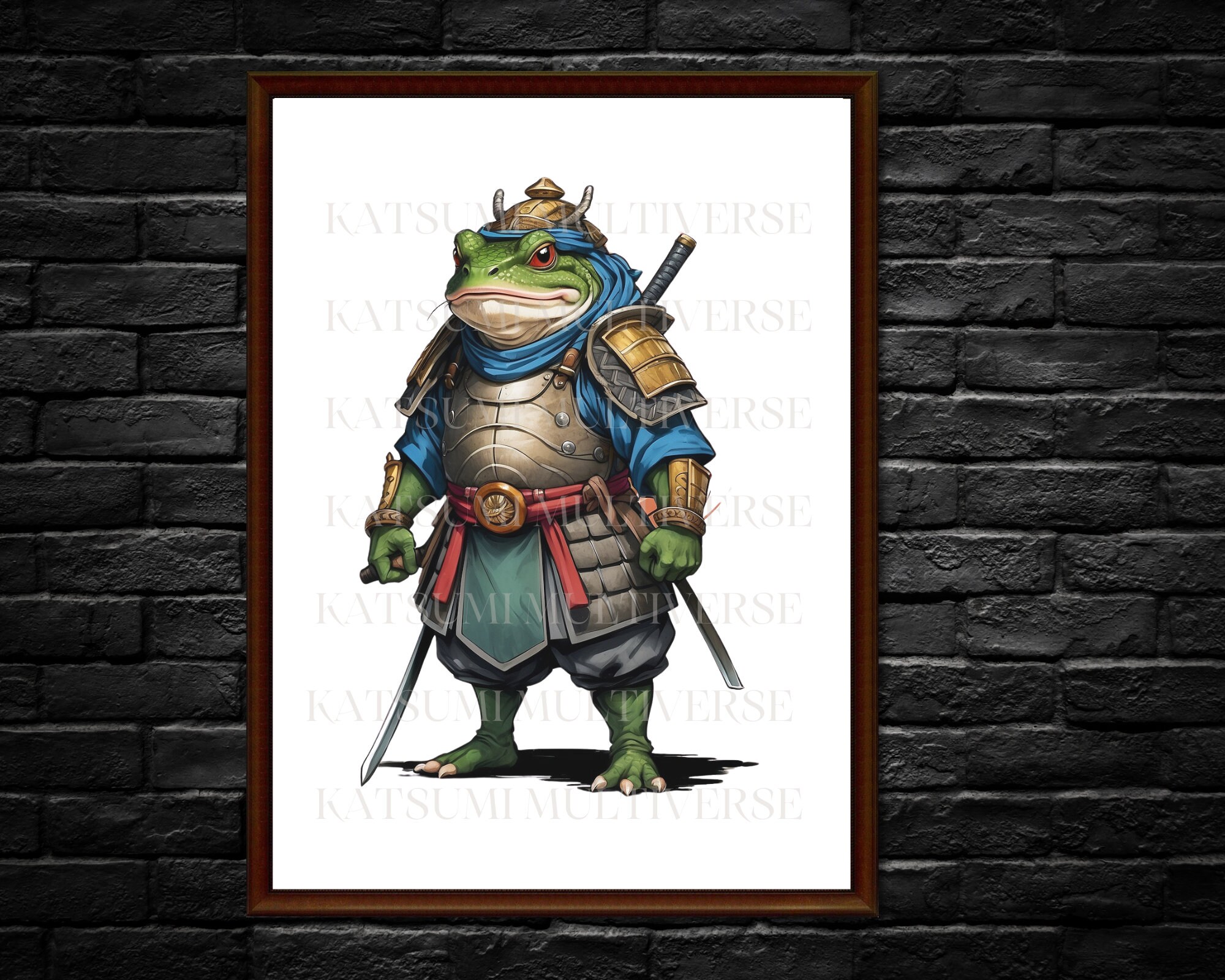 Samurai Frog Svg Png, Japanese Frog Sublimation Designs, Japanese Wall ...